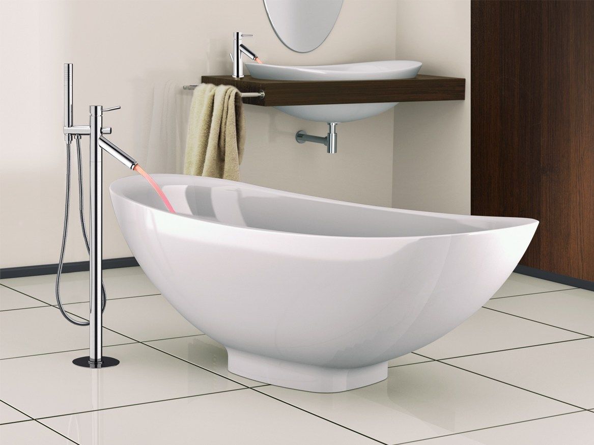 MINIMAL COLOR | Floor standing bathtub mixer By Remer Rubinetterie