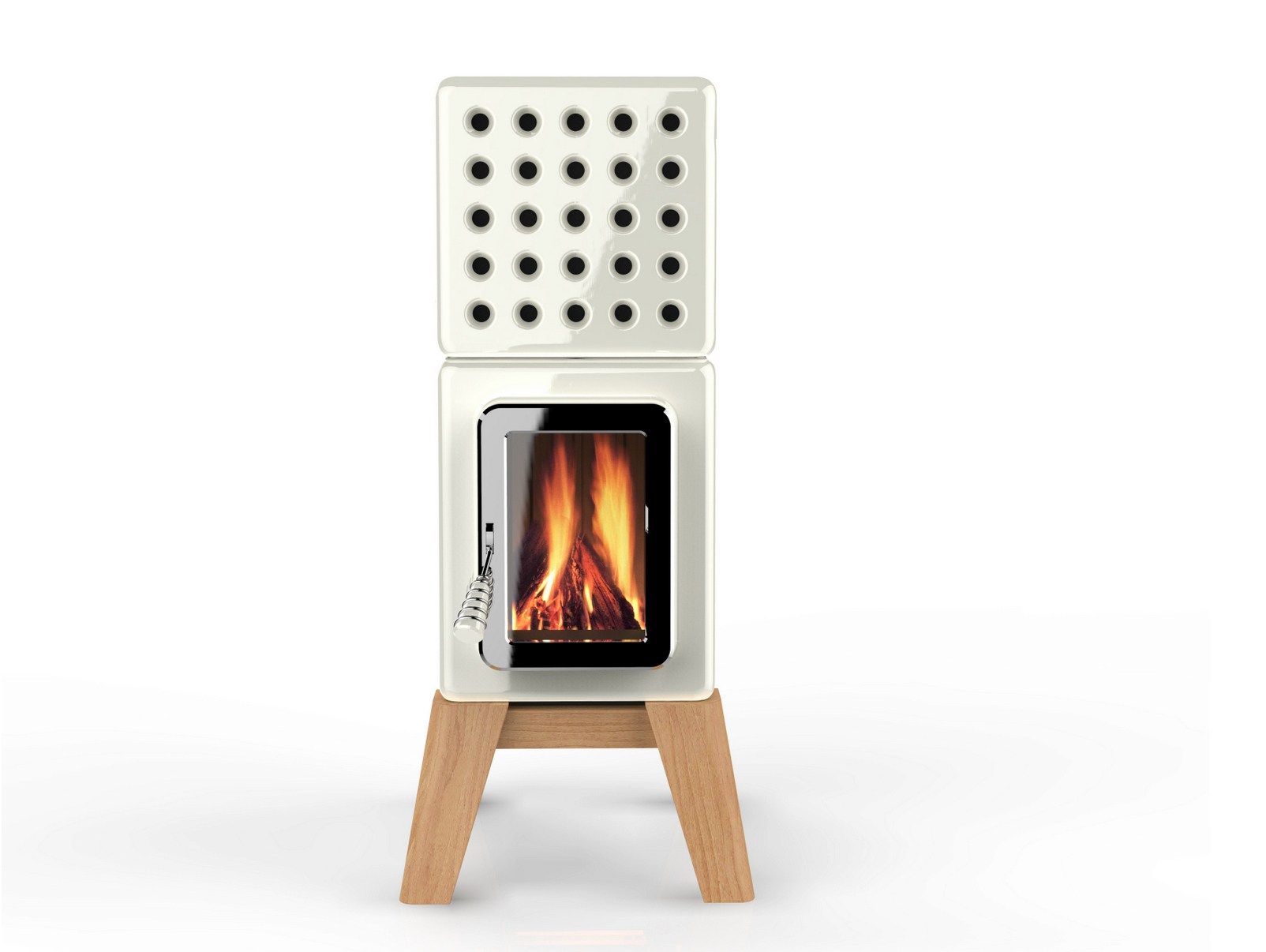CUBISTACK WOOD Wood-burning ceramic stove By LA CASTELLAMONTE | design ...