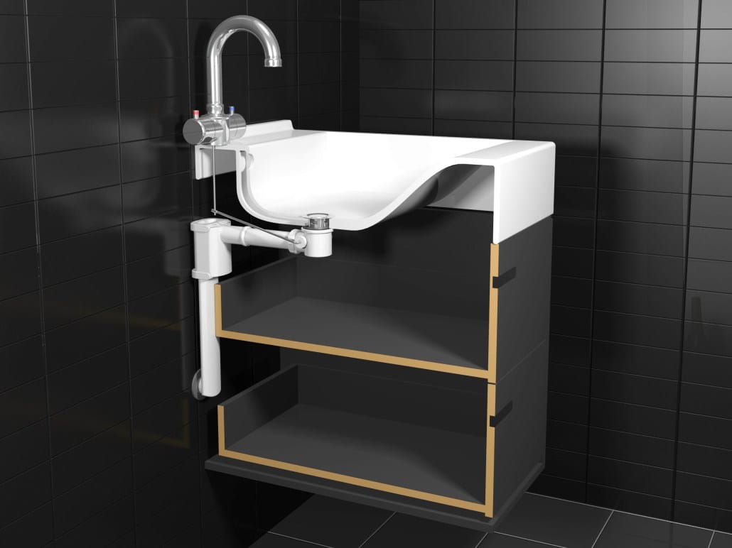 Steel and PVC siphon SLIM TUBE By ESS Easy Drain