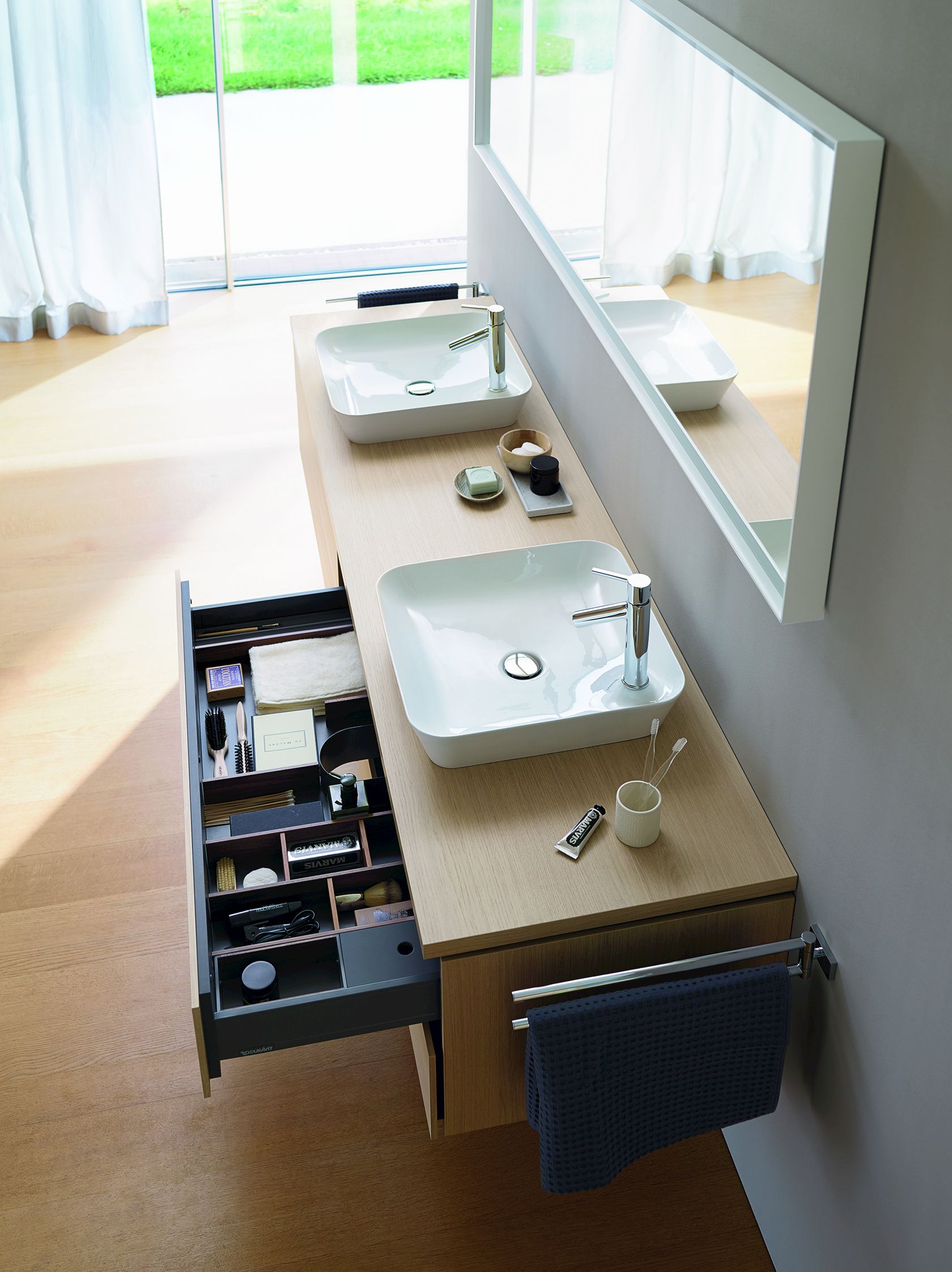 L-CUBE Double wall-mounted vanity unit with drawers By Duravit | design ...