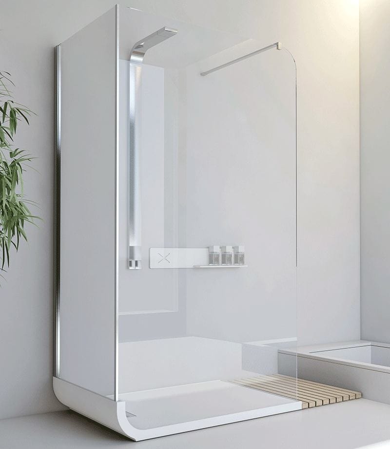 Crystal shower cabin with tray CURVE F1 + F2 By RELAX design Svetlana Mojic