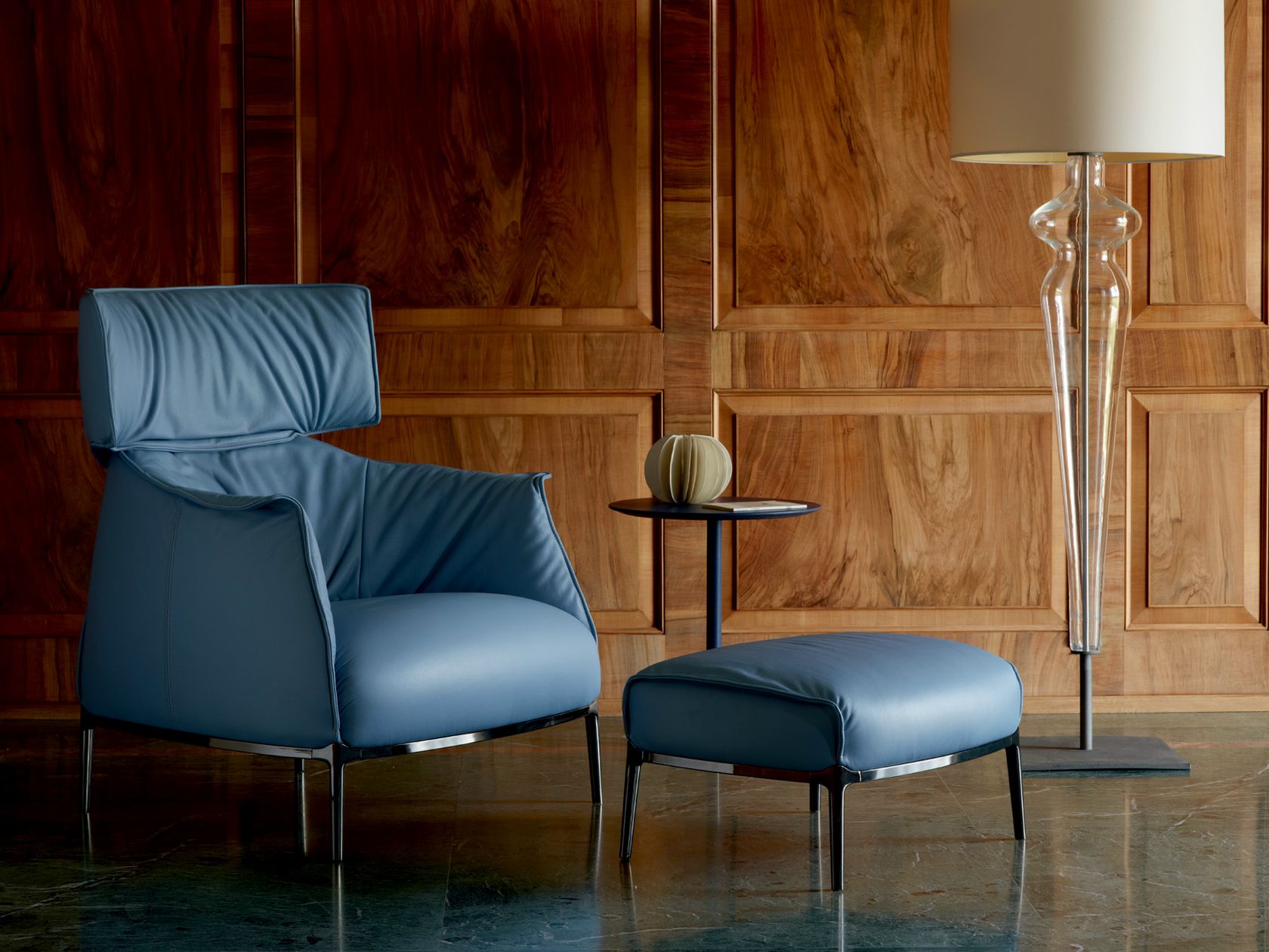 ARCHIBALD | Armchair with headrest By Poltrona Frau design Jean-Marie ...