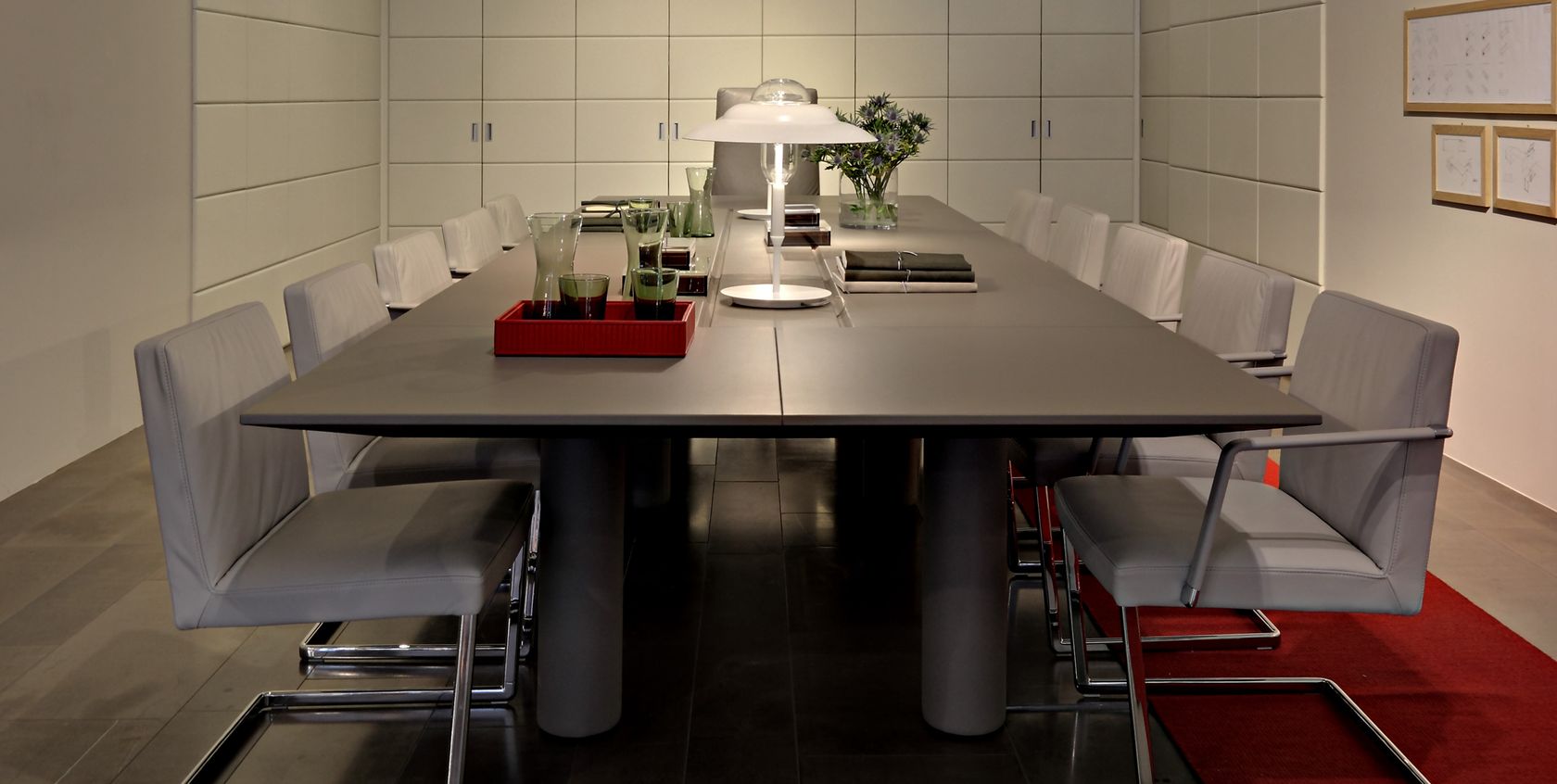 C.E.O. CUBE MEETING Rectangular meeting table with cable management By ...