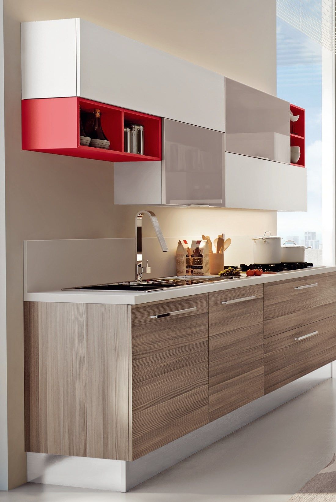 SWING | Lacquered kitchen By Cucine Lube design Studio Ferriani