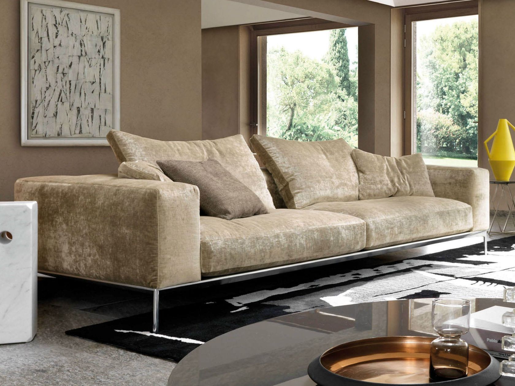 Sofa with removable cover SAVOYE By Désirée divani design Marc Sadler