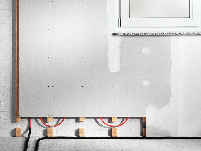 Gypsum fiber Radiant wall panel FONTERRA SIDE 12 By Viega Italia