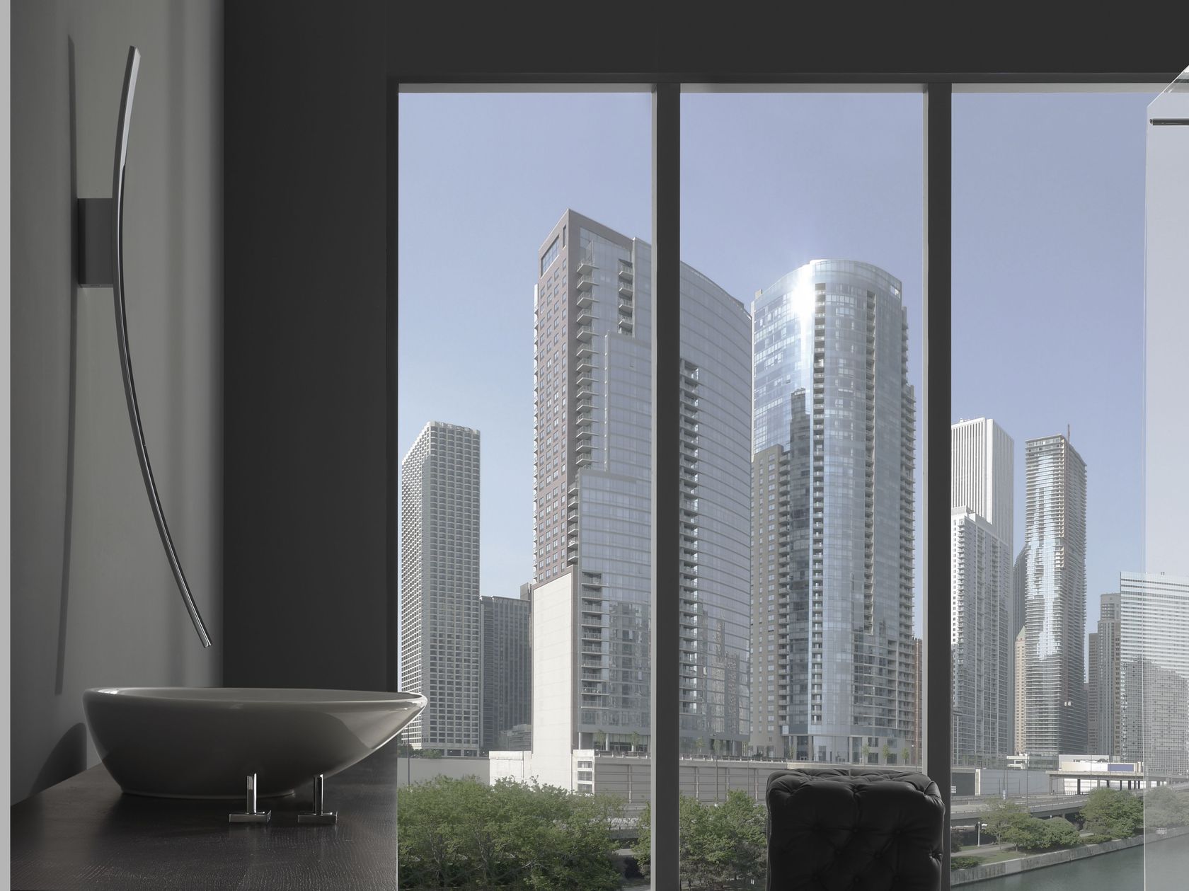 LUNA Wall-mounted washbasin tap By GRAFF