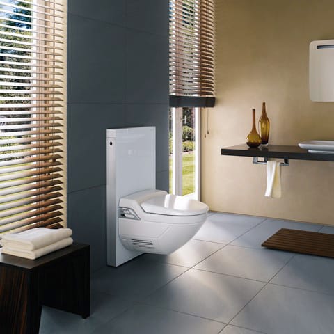 Tempered glass sanitary module for toilets Monolith By Geberit Italia