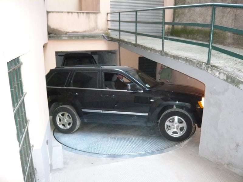 Rotating, moving platform for car Rotating platform By GREEN PARK