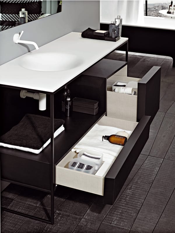 Metal vanity unit with drawers MORPHING STEEL 130 By Kos by Zucchetti ...