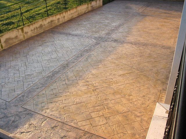 Printed Outdoor continous flooring STAMPED CONCRETE By IDEAL WORK