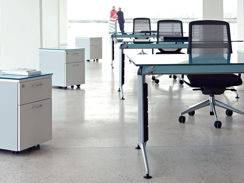 Office desk with flip-top with casters TRAMA By ACTIU