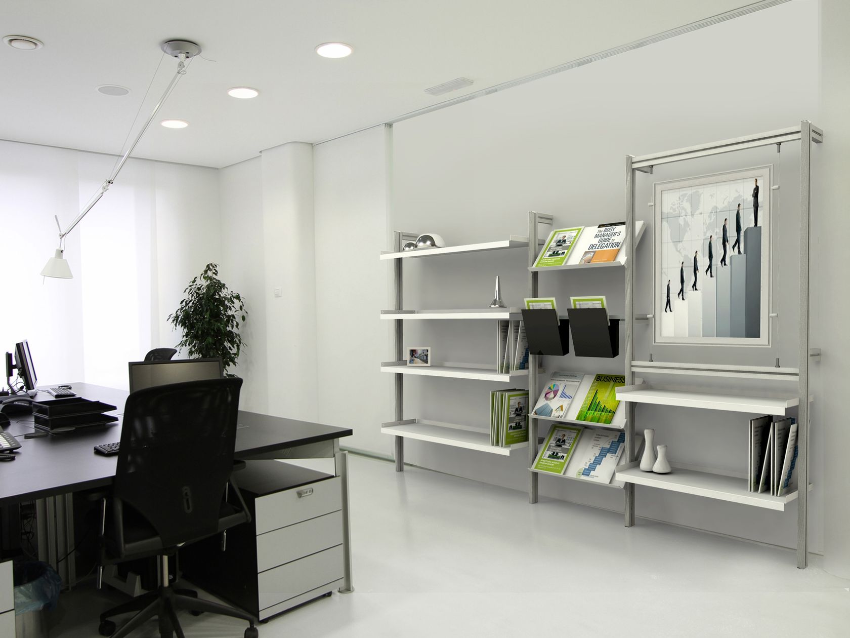 INUNO Modular extruded aluminium office shelving By STUDIO T
