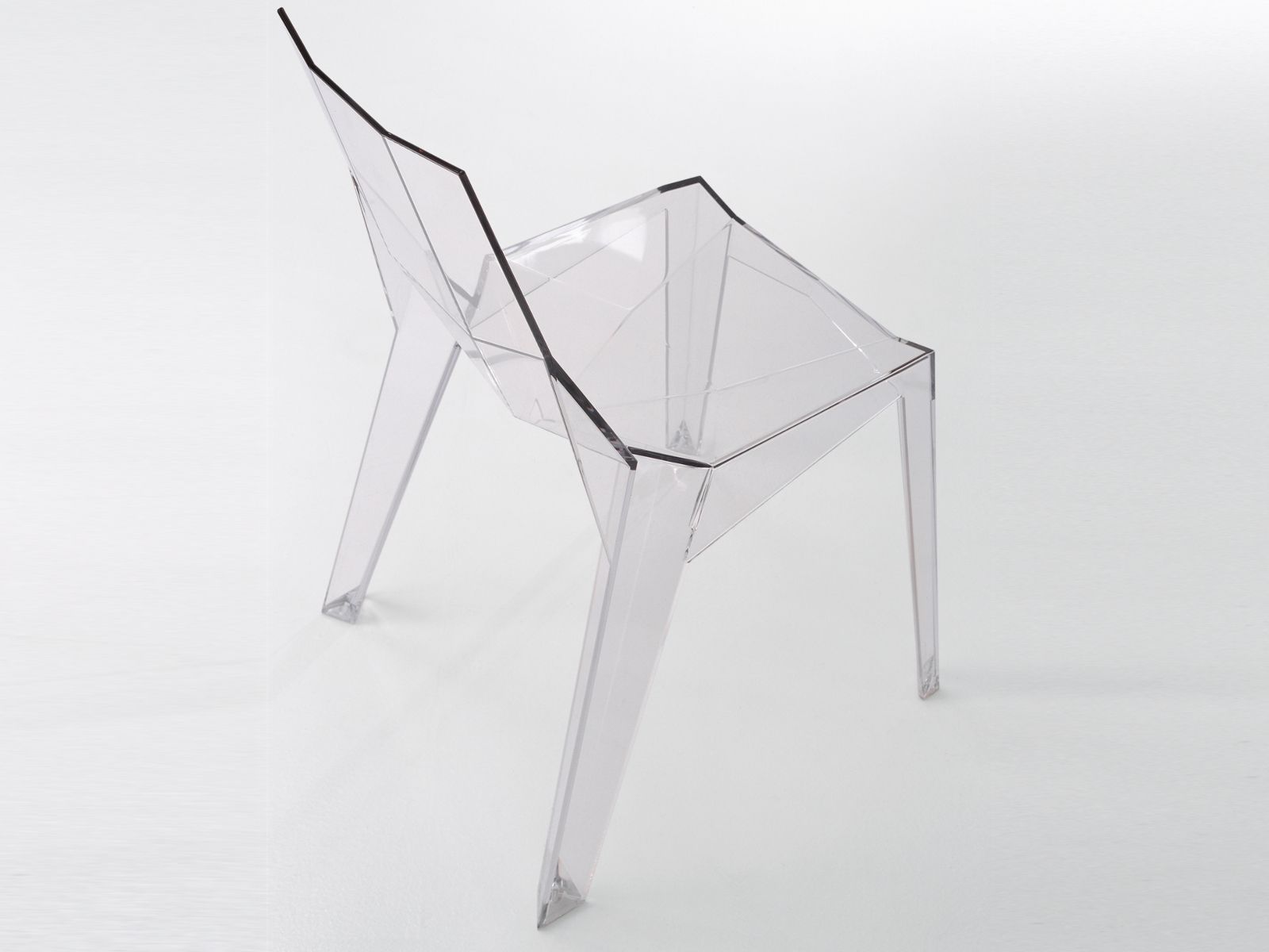 Stackable polycarbonate chair POLY By Bonaldo design Karim Rashid