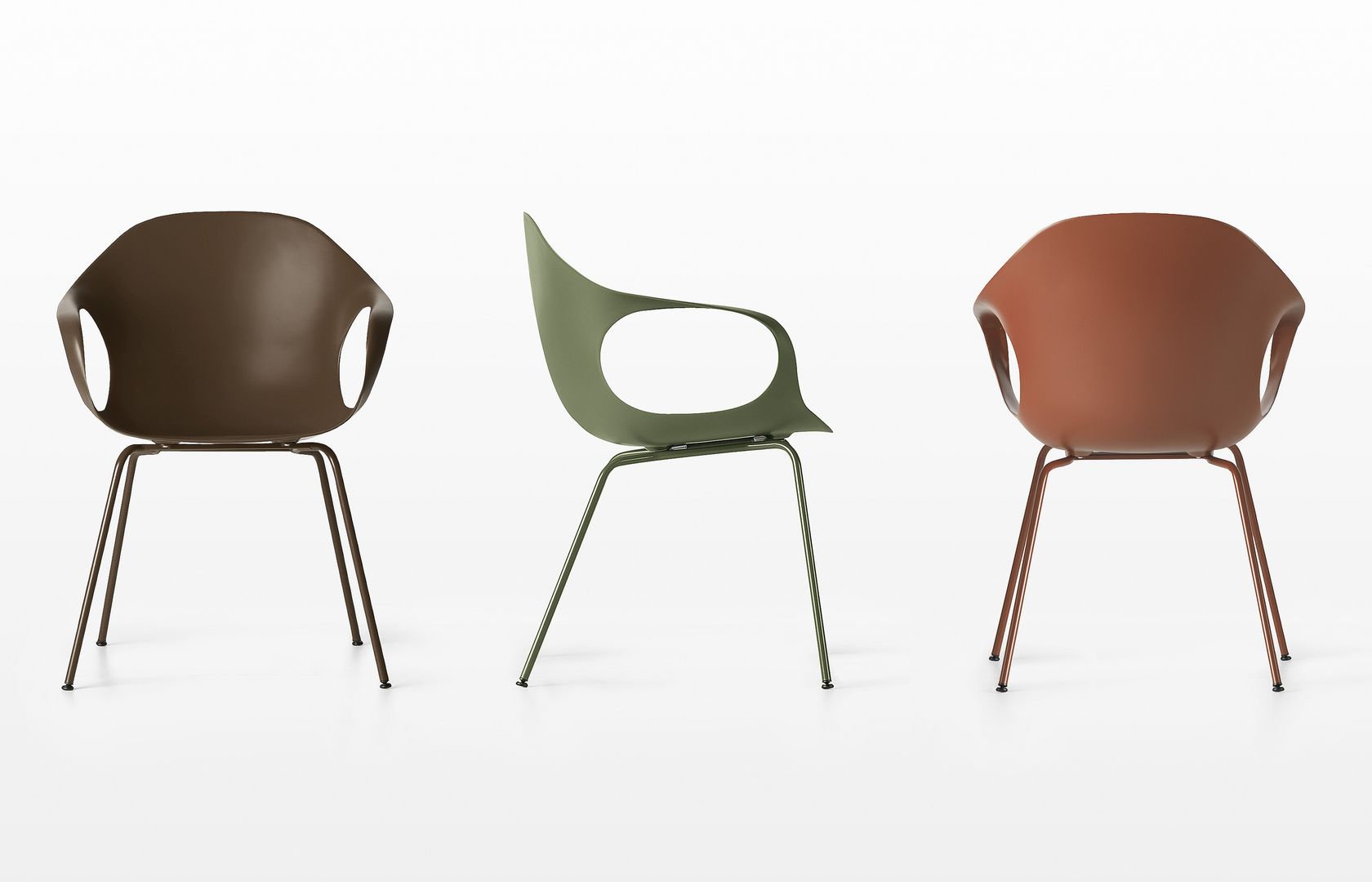 ELEPHANT Polyurethane chair with armrests By Kristalia