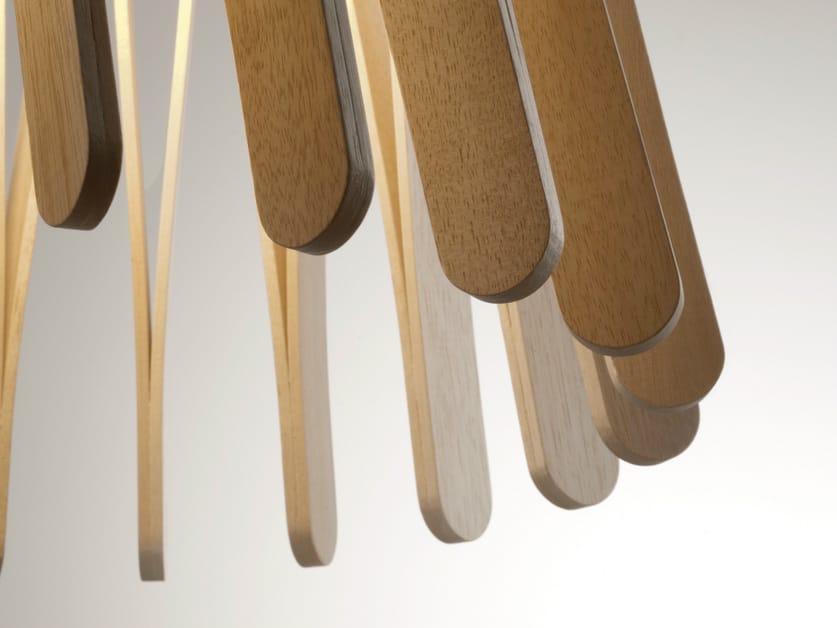 STICK Wooden pendant lamp By Fabbian | design Matali Crasset