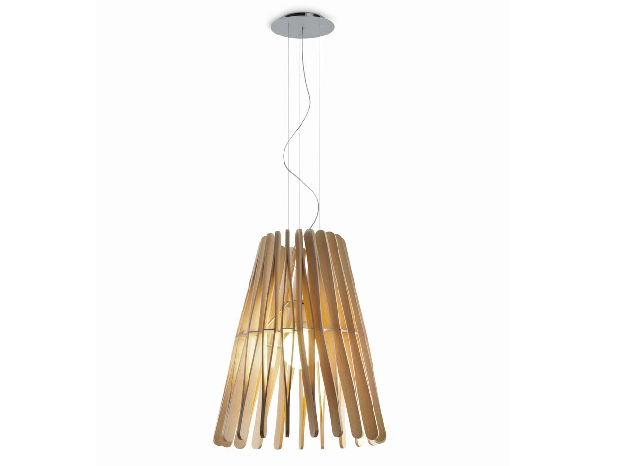 STICK Wooden pendant lamp By Fabbian | design Matali Crasset
