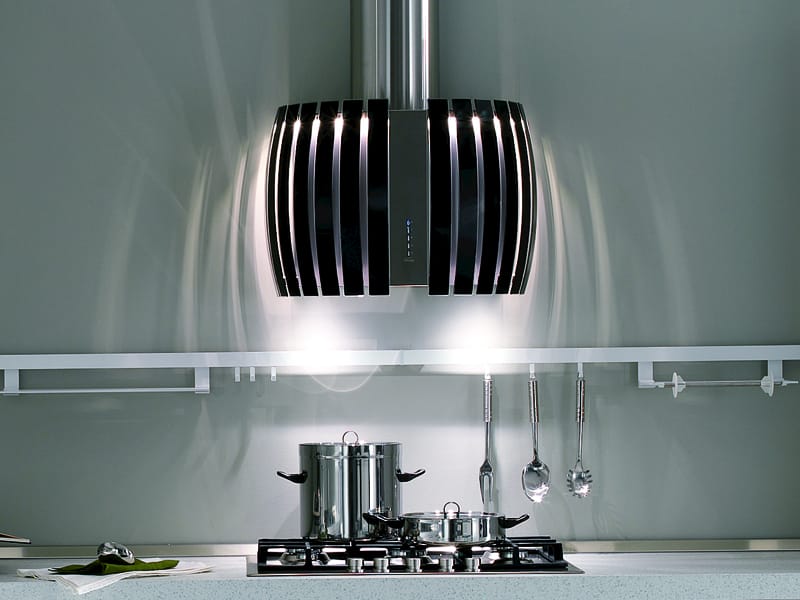 Wall-mounted stainless steel cooker hood with activated carbon filters ...