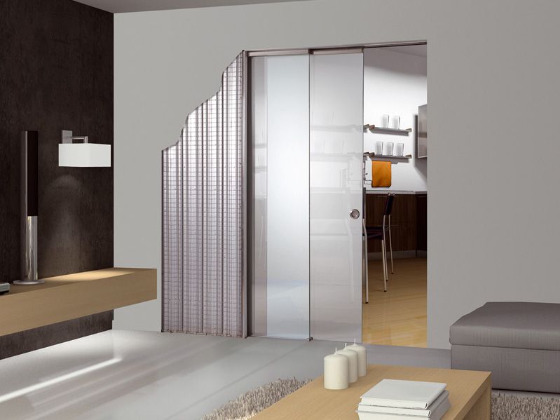 ESSENTIAL DUAL Frame for two sliding glass doors By Scrigno