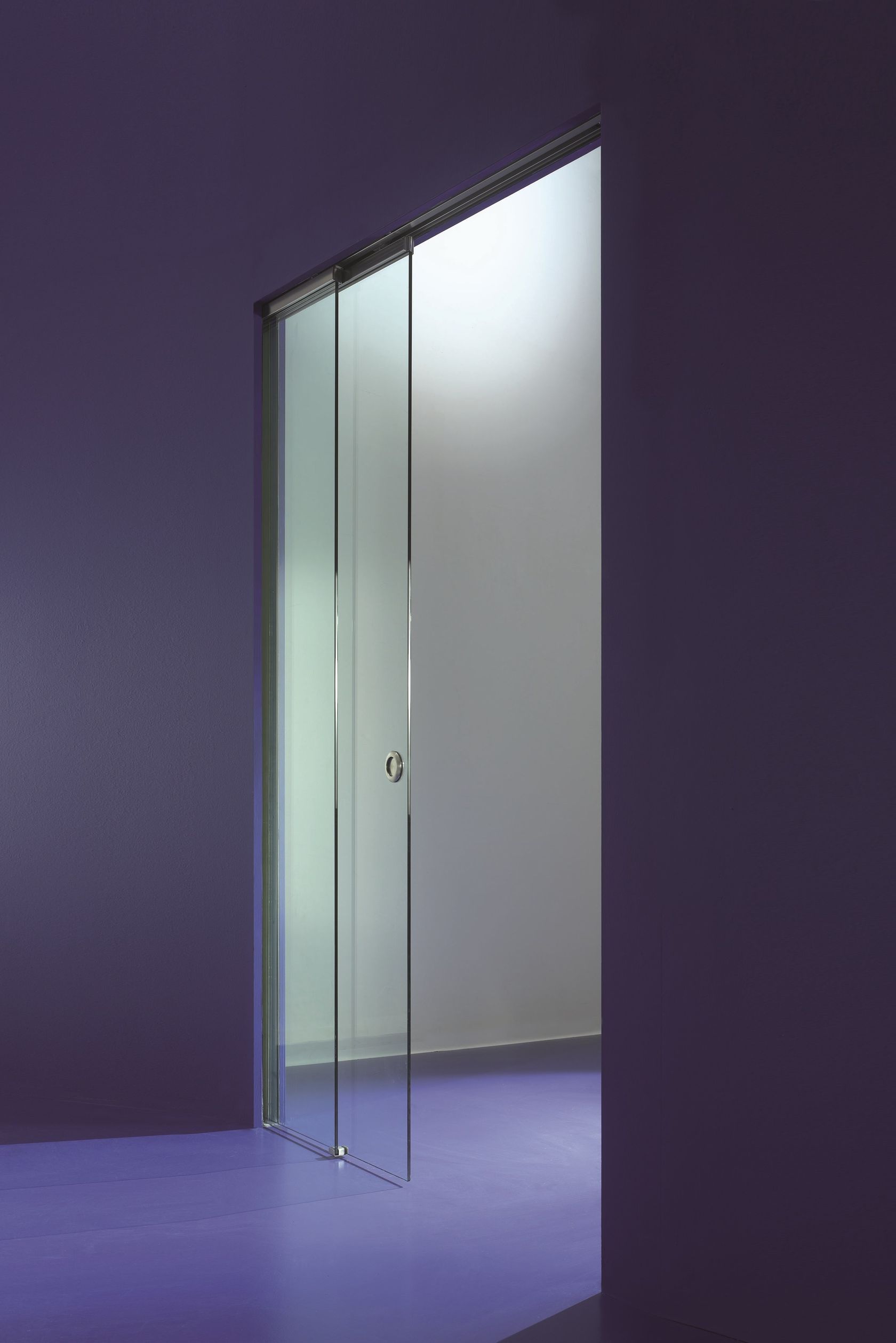 Controtelaio per porte scorrevoli ad ante parallele in vetro DUAL ...