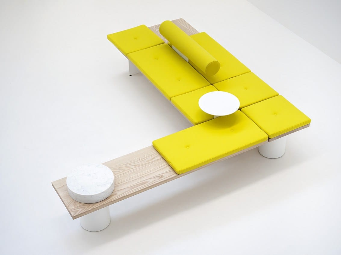 Modular bench with back GALLERIA By Tacchini design PearsonLloyd