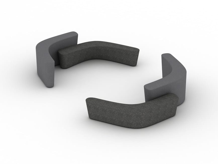 POLAR PERCH Modular bench with back By Tacchini | design Pearson Lloyd
