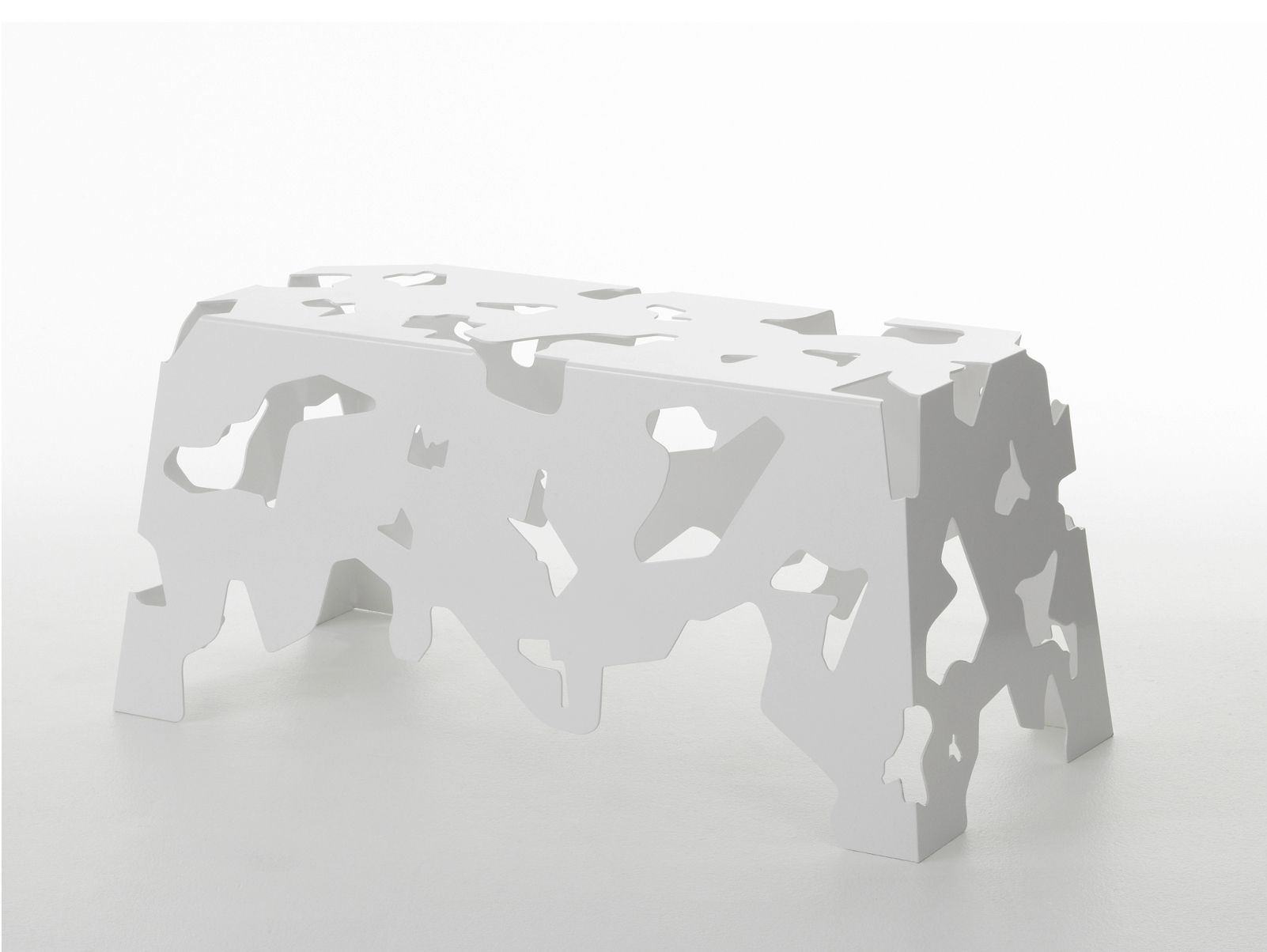 Stackable backless powder coated steel Bench SCATTER By Nola Industrier ...