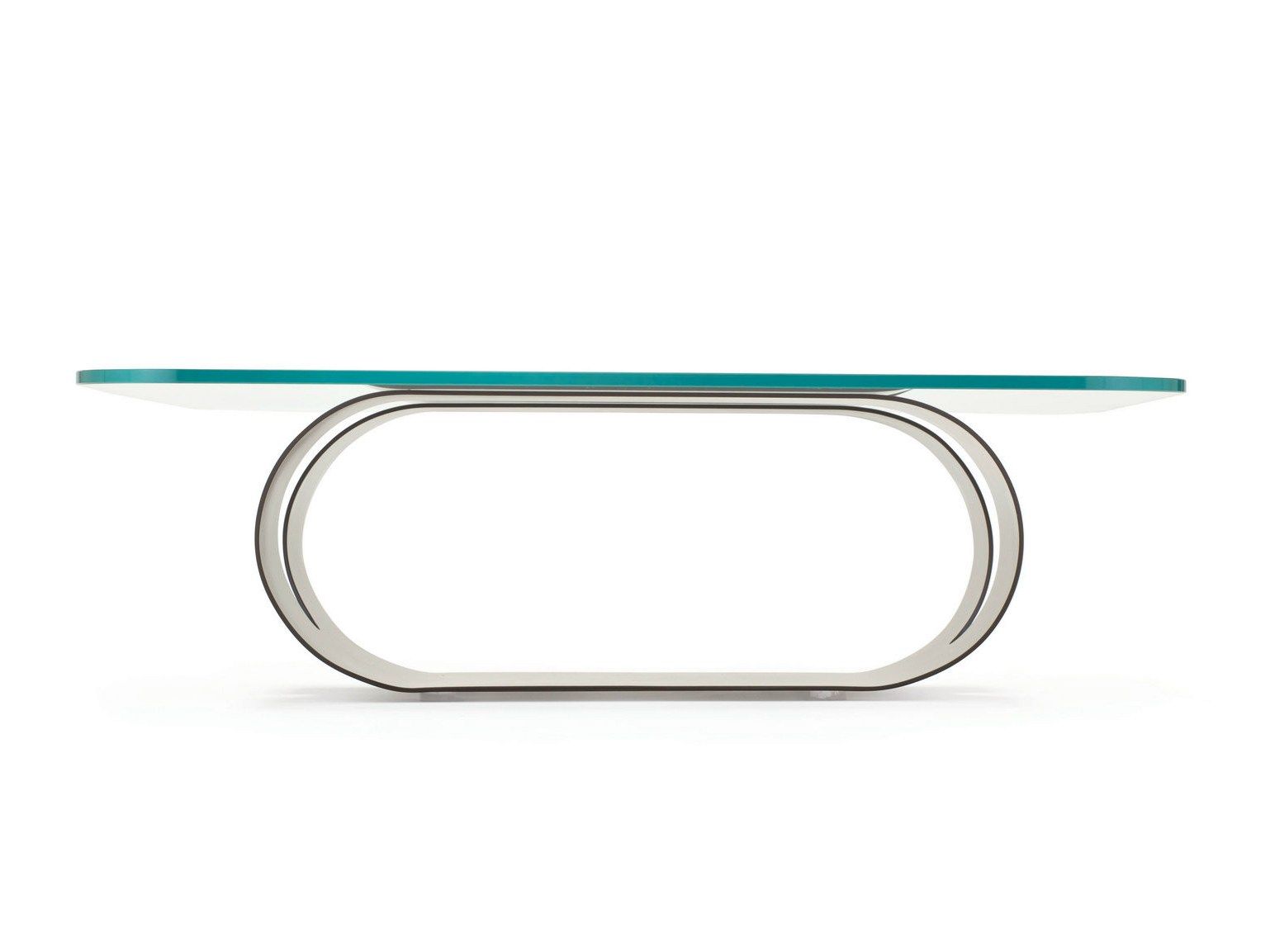 Glass coffee table RING By Sovet italia design Gianluigi Landoni