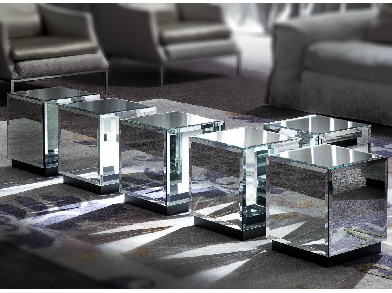 RIFLESSO Low square mirrored glass coffee table By ERBA ITALIA | design ...