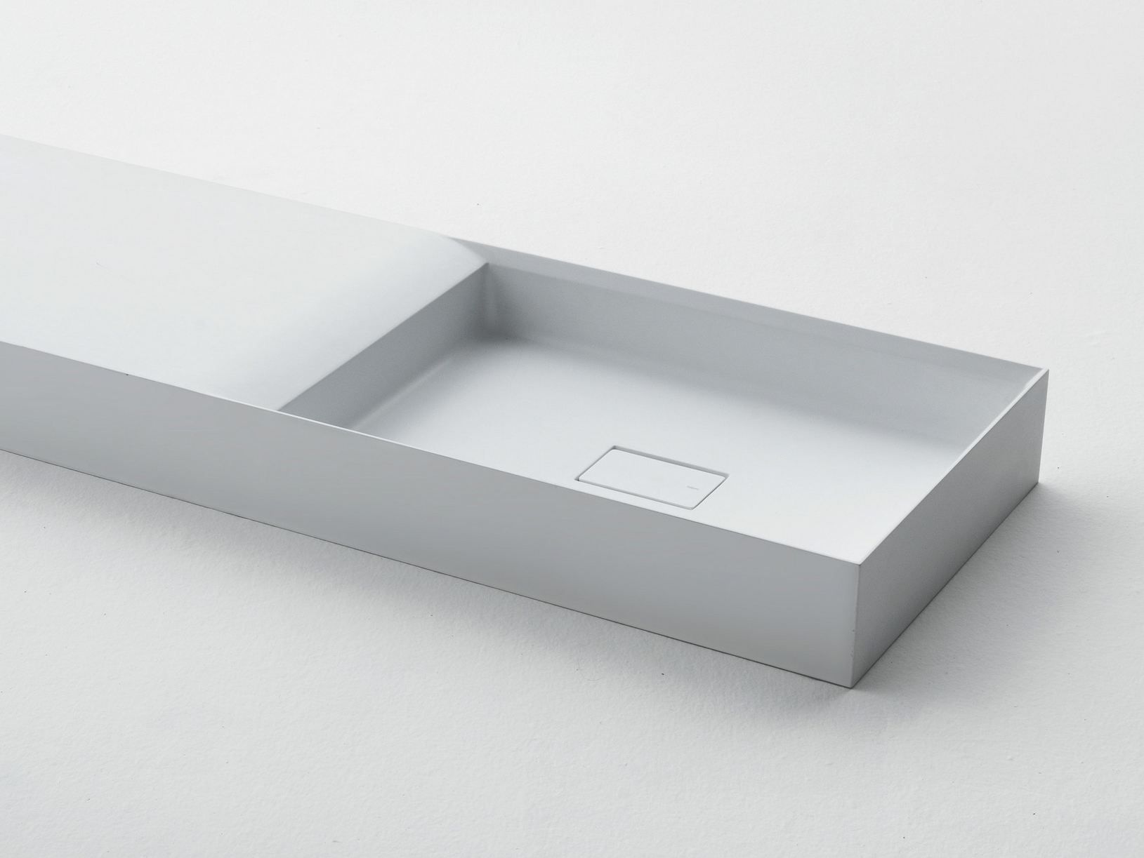 PURE Rectangular Ceramilux® washbasin with integrated countertop By ...