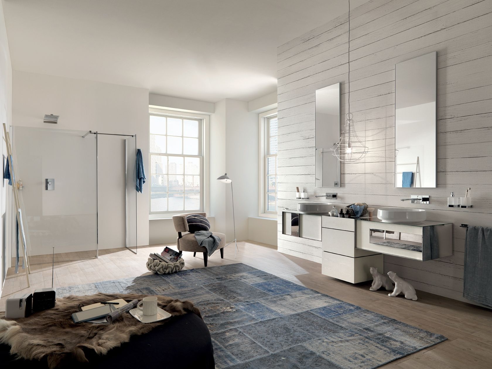 QAMAR - Composizione 2 Sectional vanity unit By INDA® | design Sergio ...