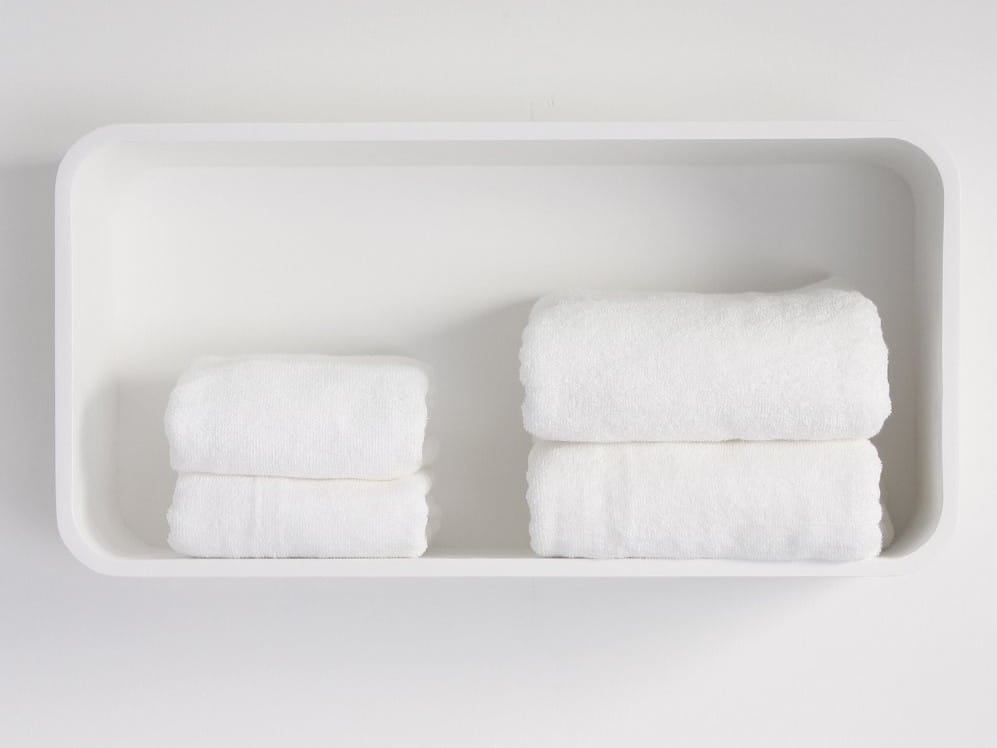 QUBE Resin Stone bathroom wall shelf By LUSSO