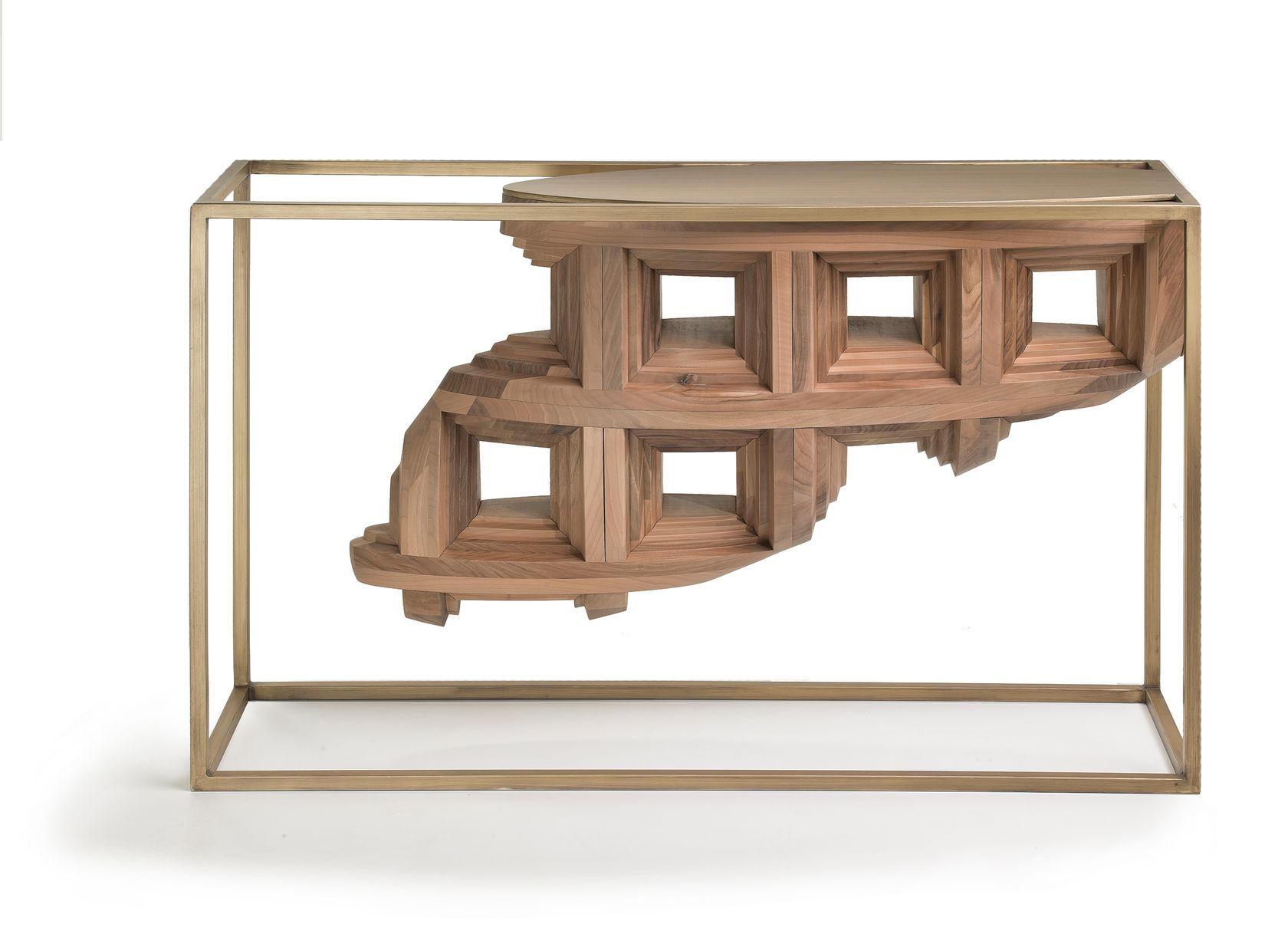 Rectangular walnut console table REBUS Boffi Edizioni Collection By ...