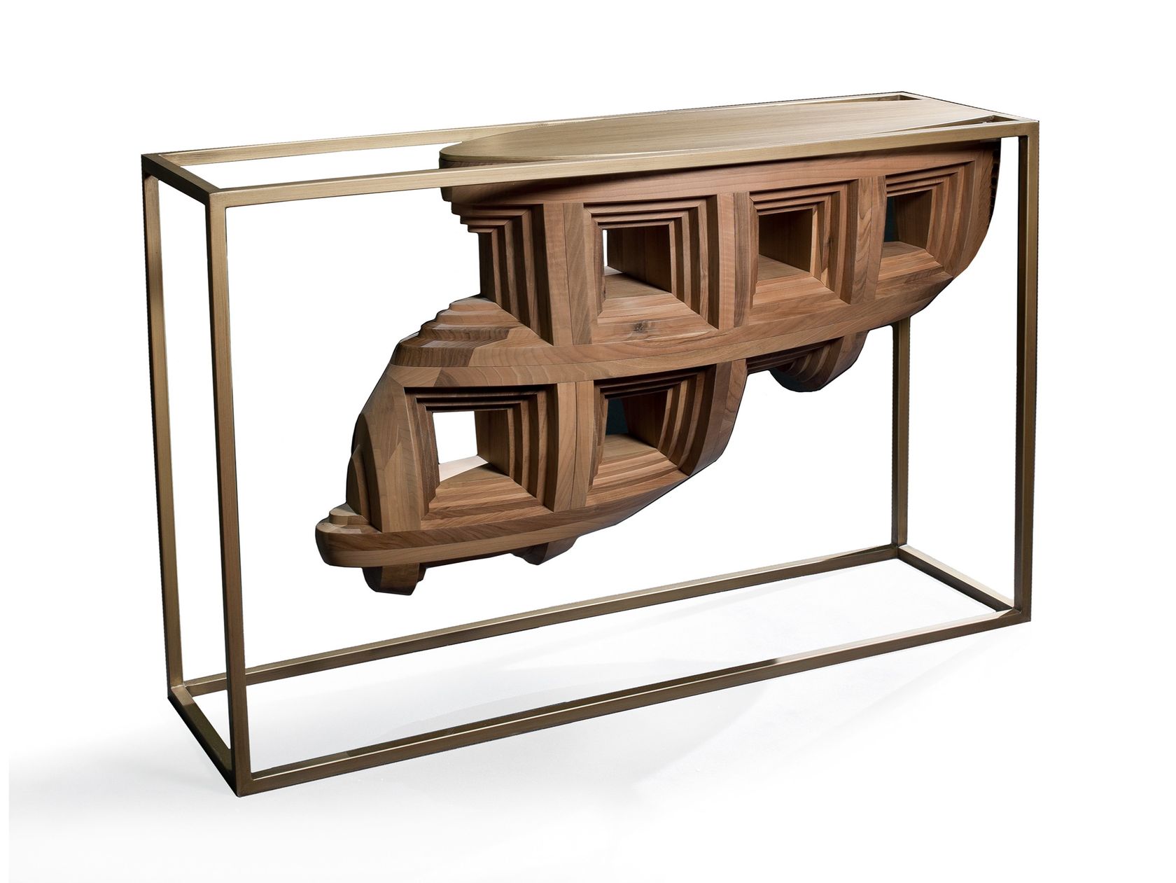 Rectangular walnut console table REBUS Boffi Edizioni Collection By ...