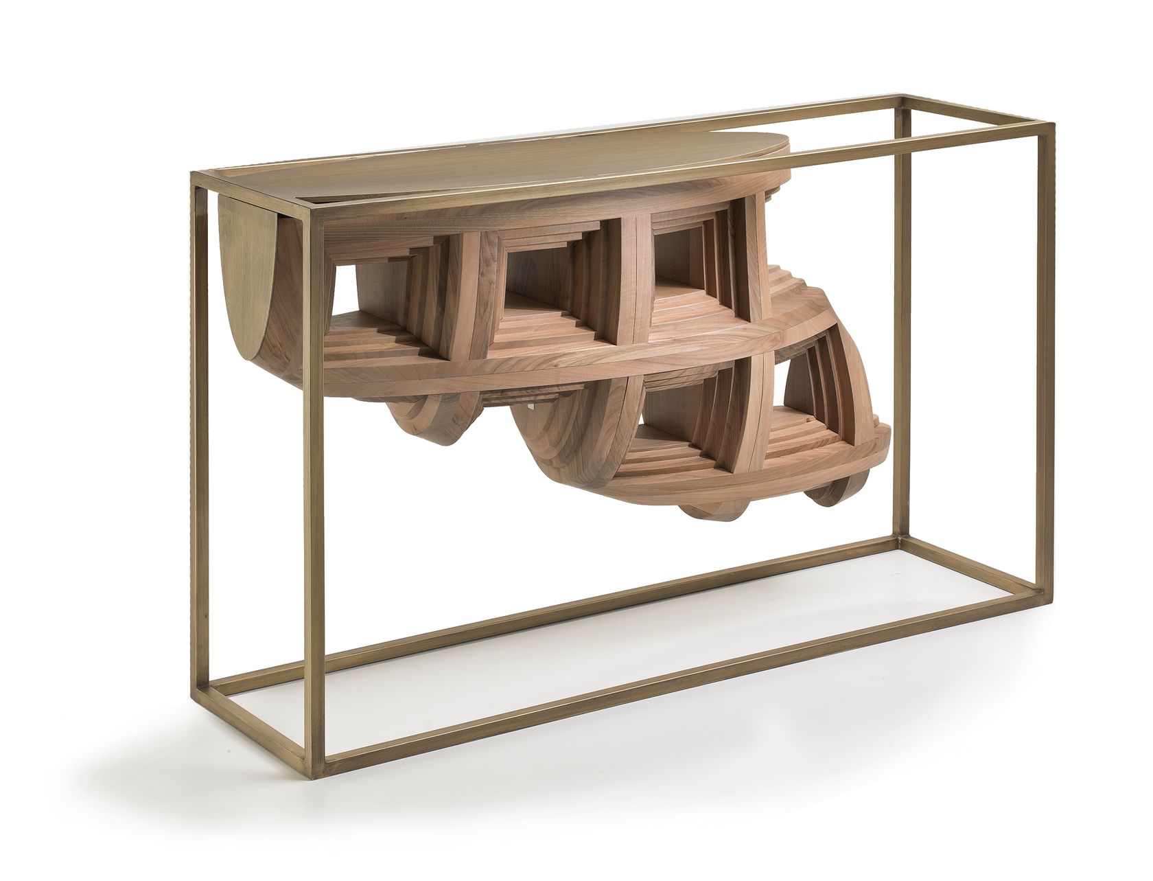 Rectangular walnut console table REBUS Boffi Edizioni Collection By ...
