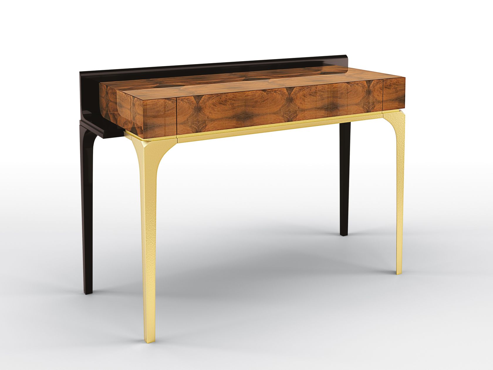 WANDA Rectangular walnut console table with drawer By BRUNO ZAMPA