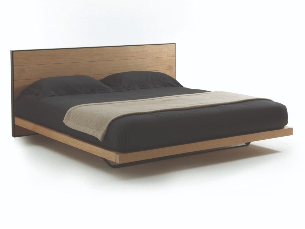 RIALTO Wood veneer bed with integrated nightstands By Riva 1920 ...