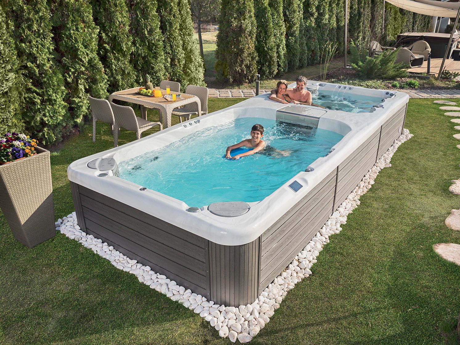 Rectangular hydromassage hot tub RIO GRANDE TURBINE SYSTEM Swimline ...