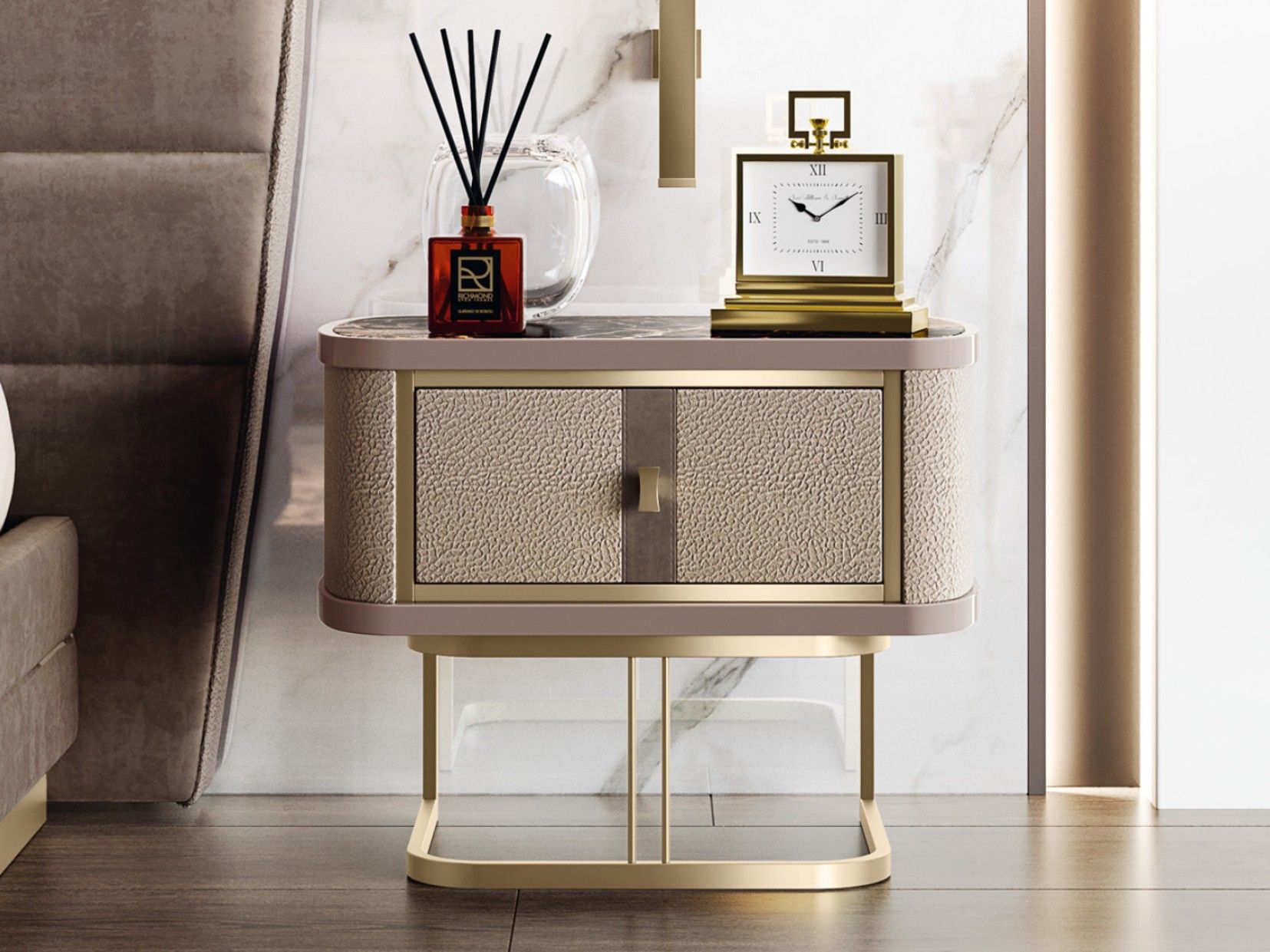 ROBERTO BARNINI Rectangular wooden bedside table By Barnini Oseo