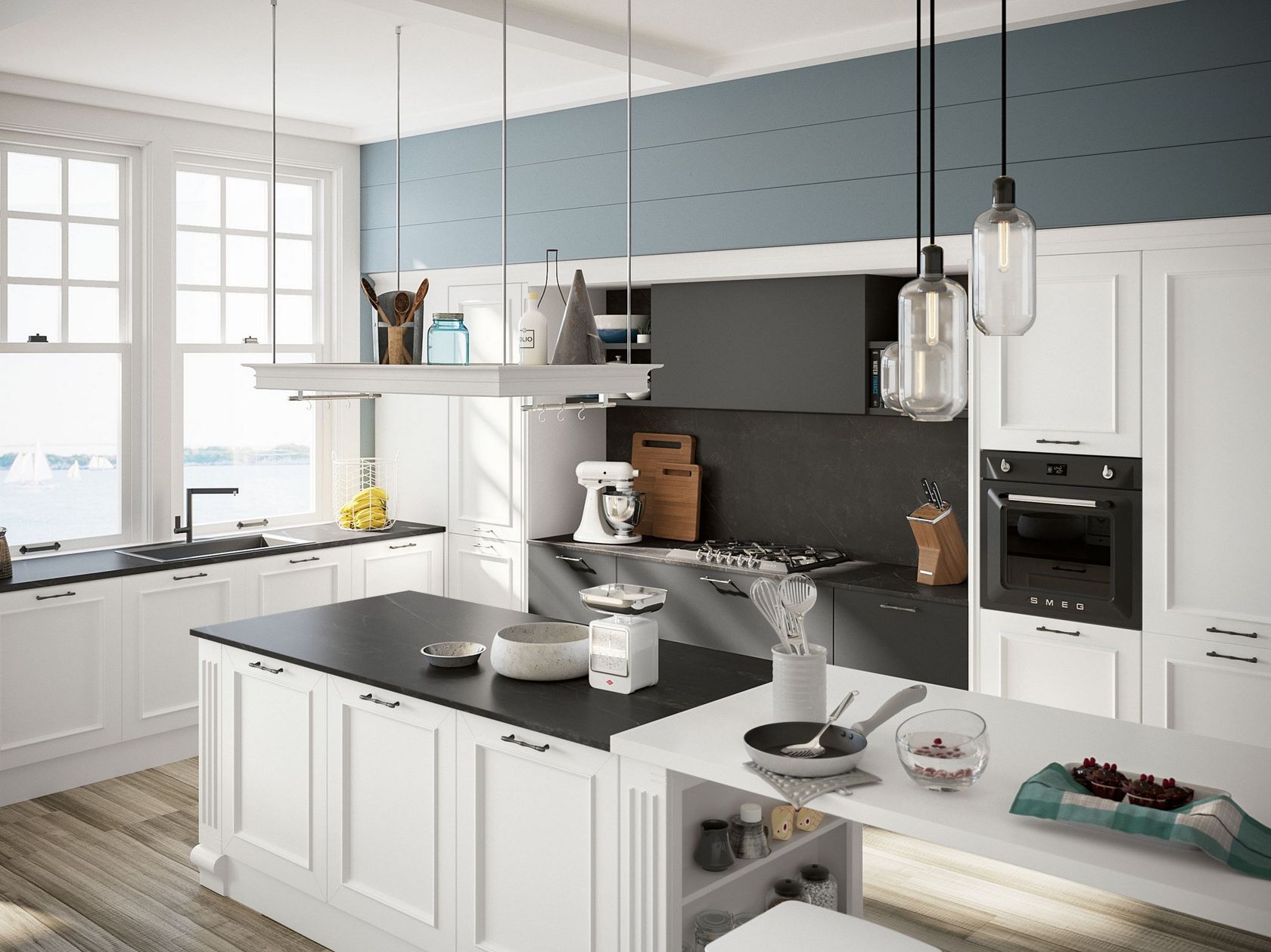 ROMANTICA 02 Kitchen with island By Febal Casa