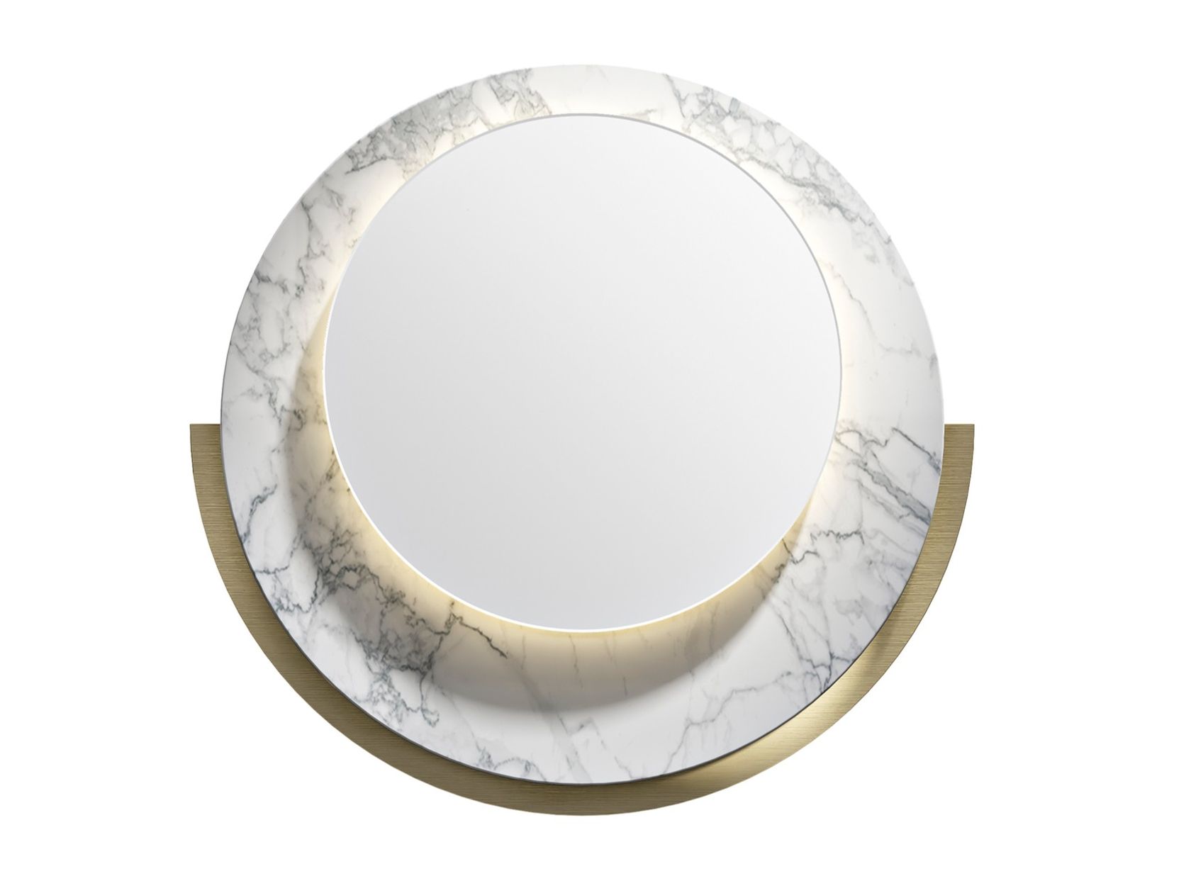 RONDÒ D70 Round framed wall-mounted marble mirror By Capital Collection