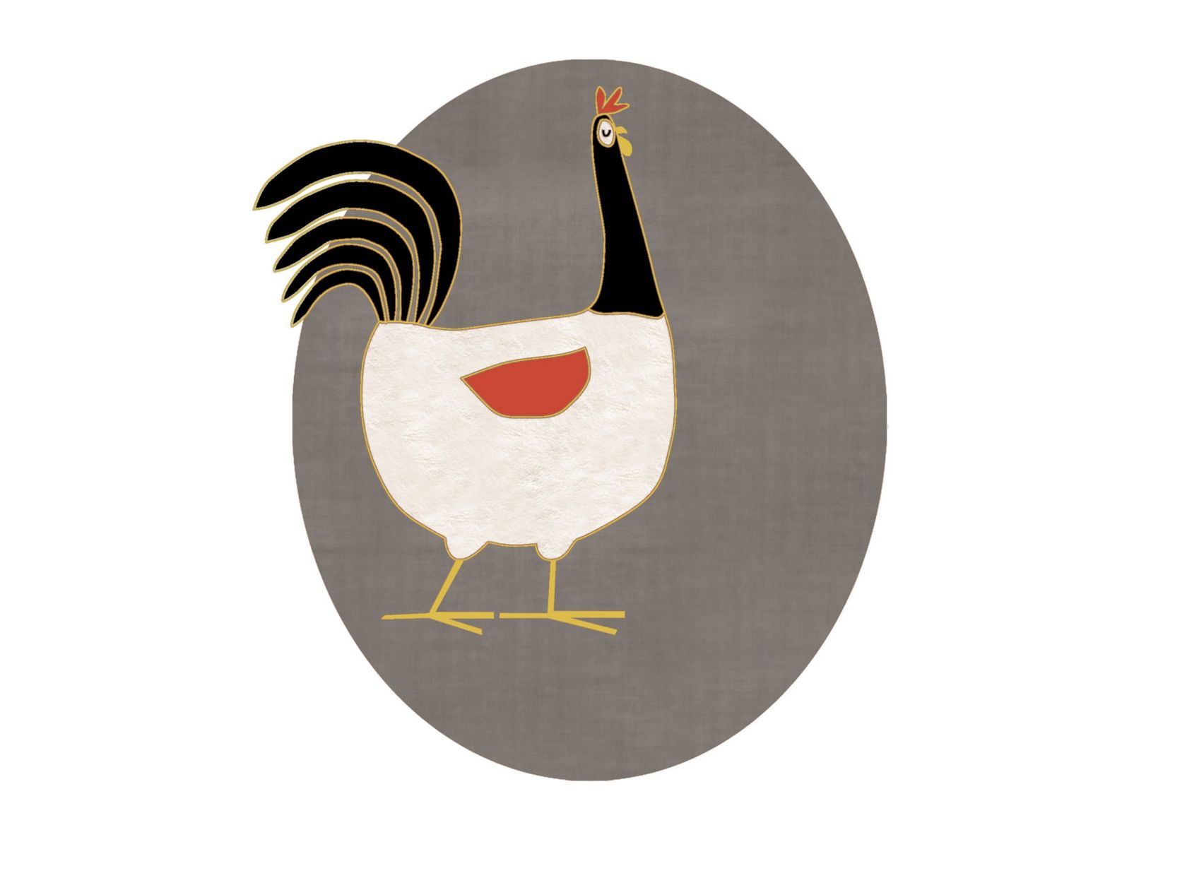 Oval cotton kids rug ROOSTER Children Collection By Un Tapis à Paris