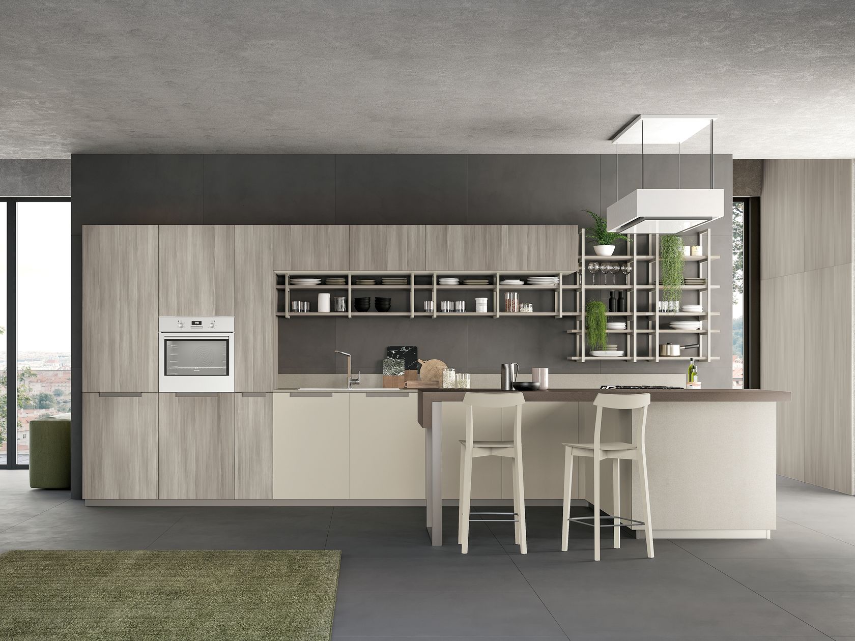 Cucina componibile ROUND BRIDGE 1 Collezione Round By Cucine Lube