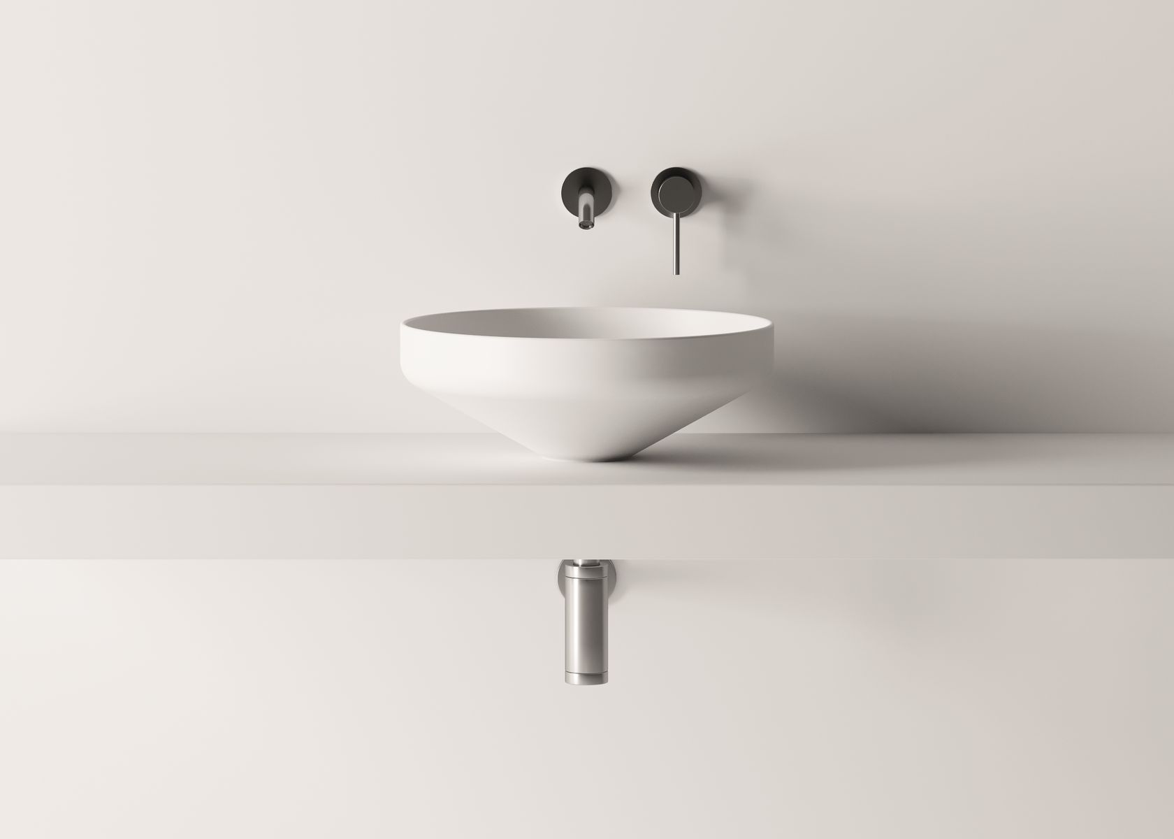 EQUILIBRIUM Countertop round ceramic washbasin By Alice Ceramica