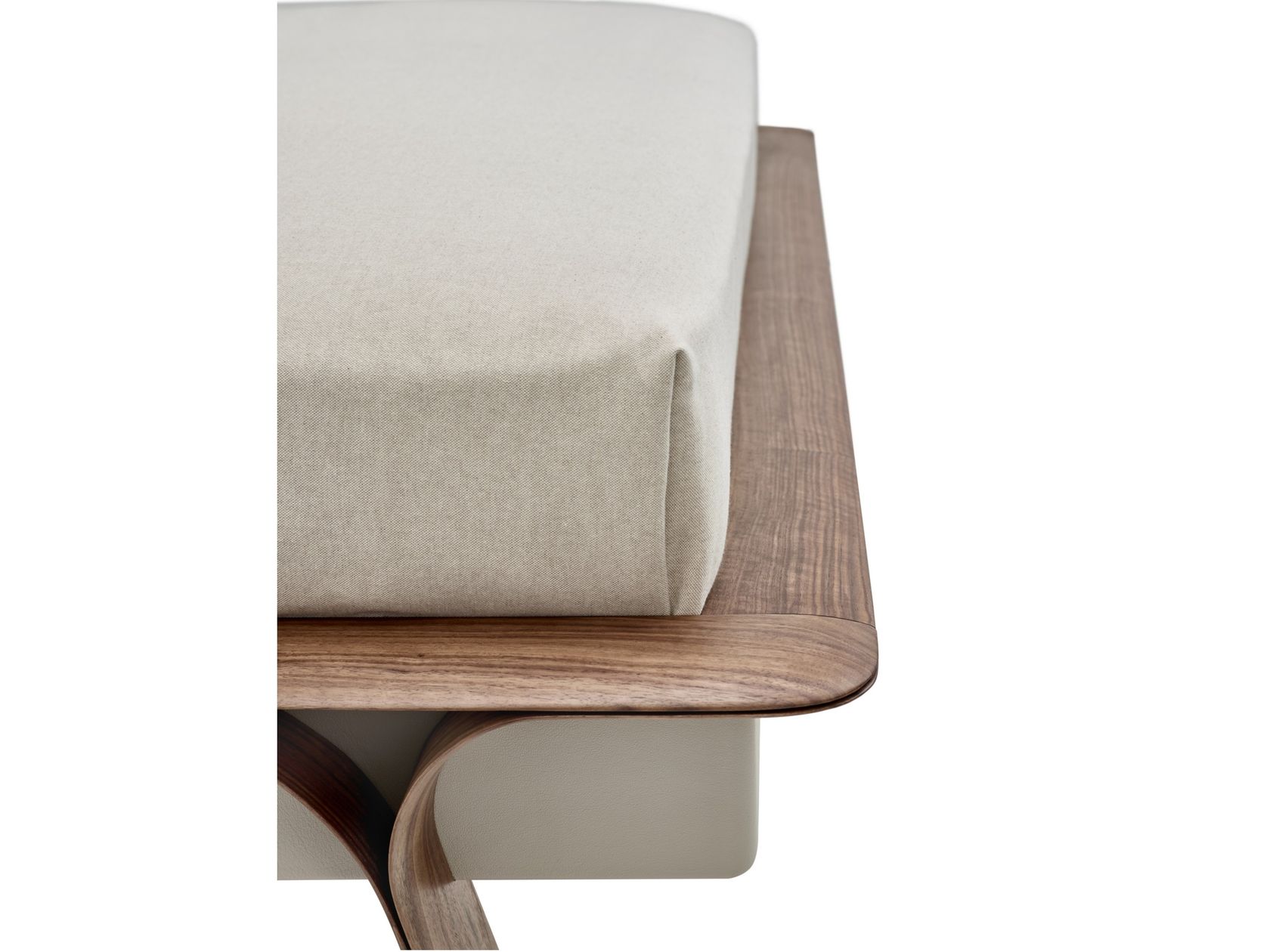 S100 | Double bed Walnut double bed with upholstered headboard By YOMEI ...