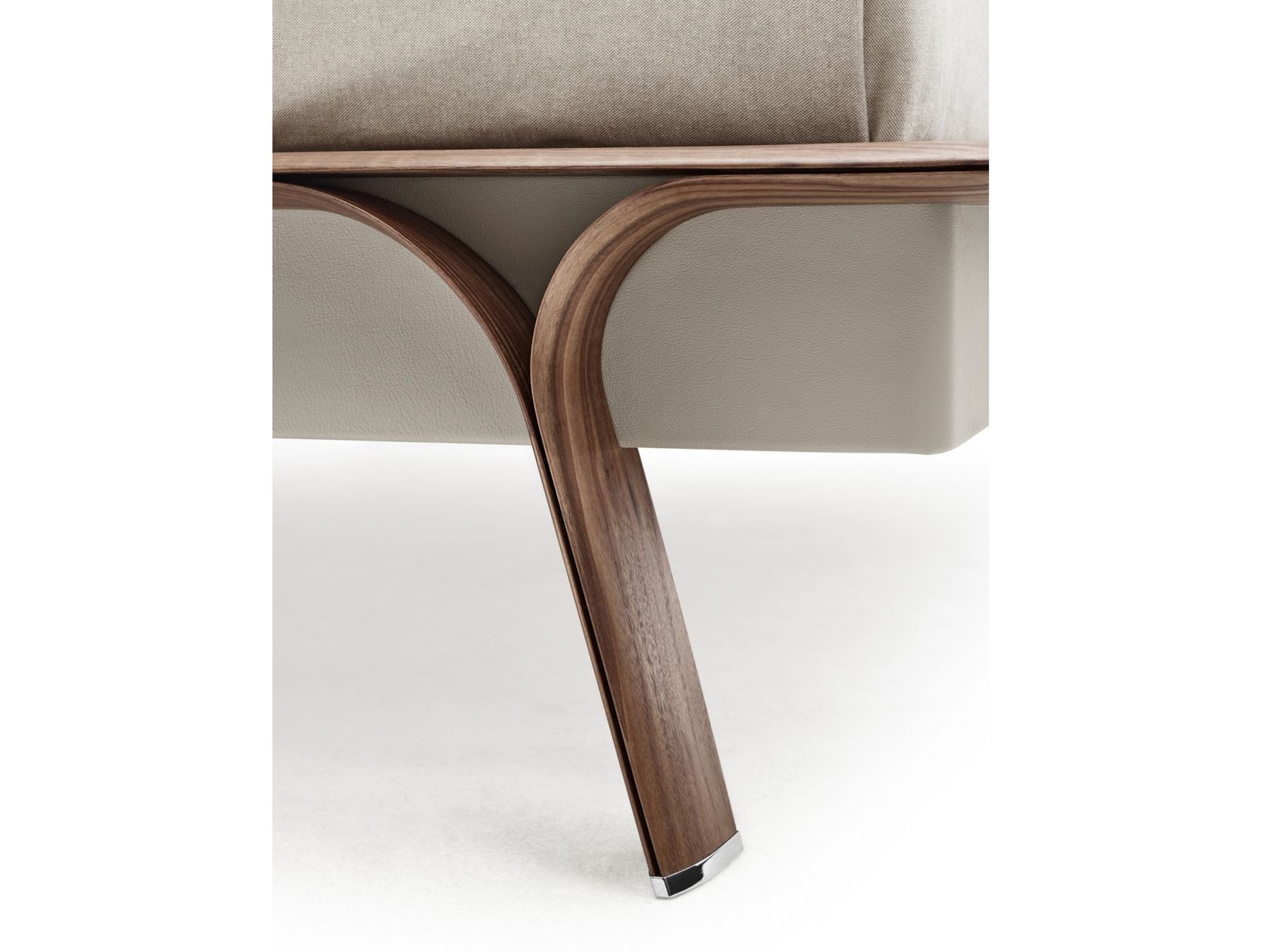 S100 | Double bed Walnut double bed with upholstered headboard By YOMEI ...