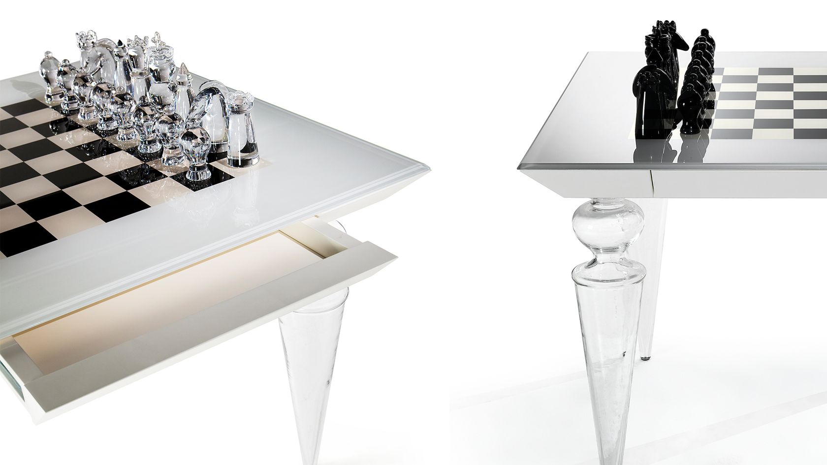 LEISURE Murano glass chess table By Reflex | design Riccardo Lucatello