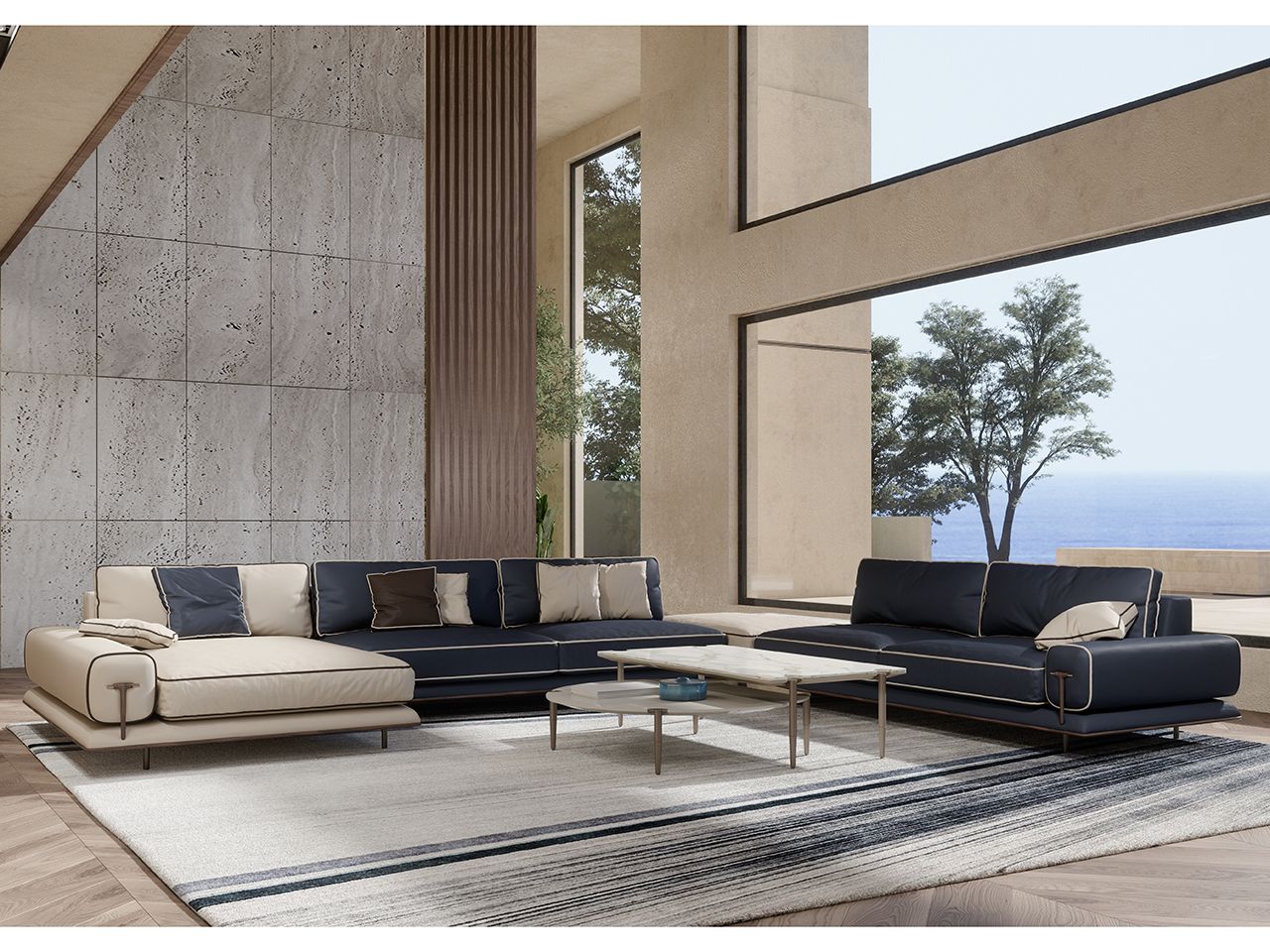 BLUES | Modular sofa Blues Collection By Turri design Giuseppe Viganò