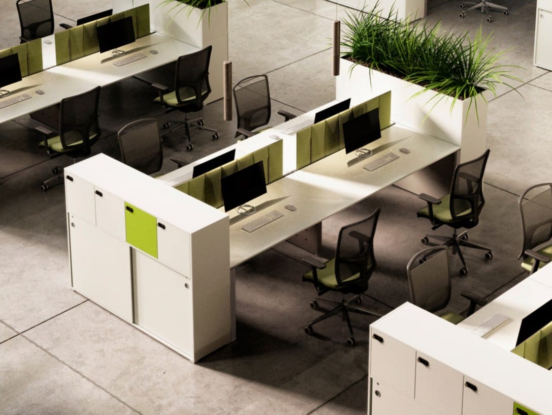 SEDICI÷NONI | Multiple office desk Multiple wooden workstation desk ...