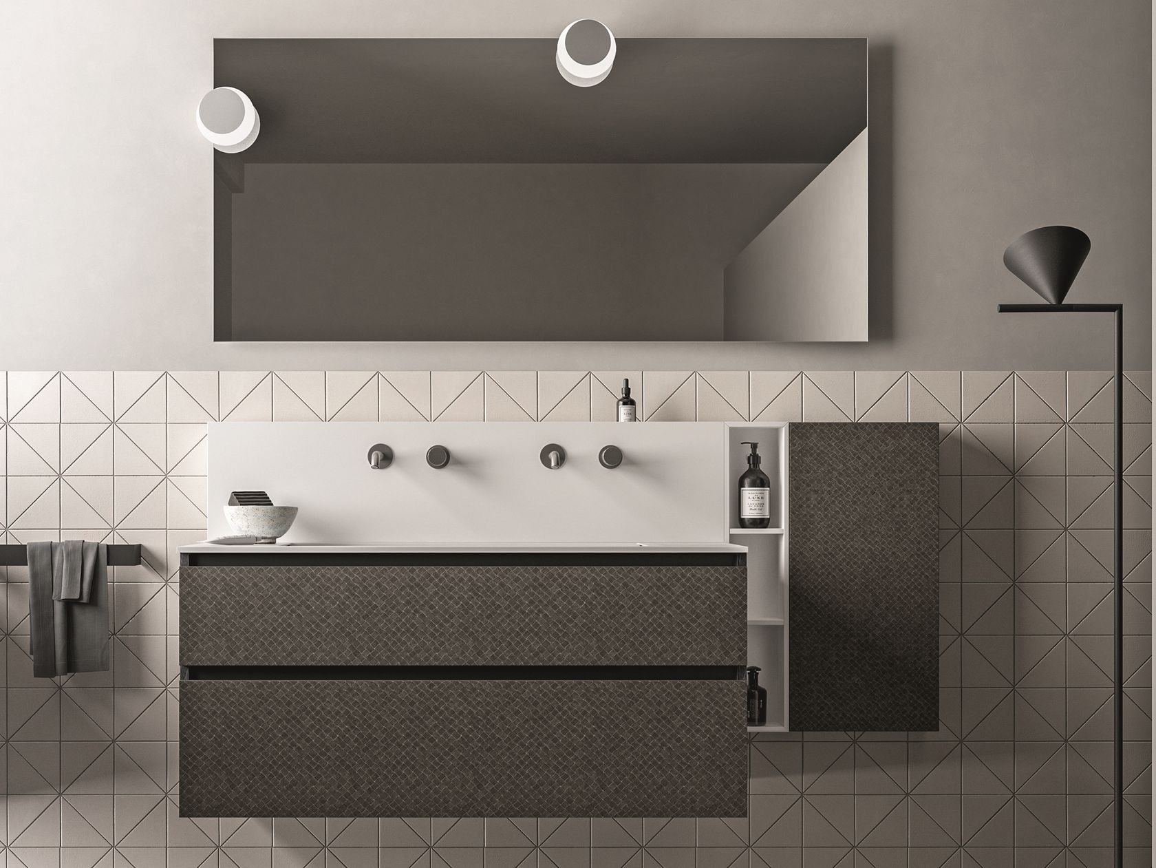 SEGNO Mobile bagno con base portalavatrice By Cerasa